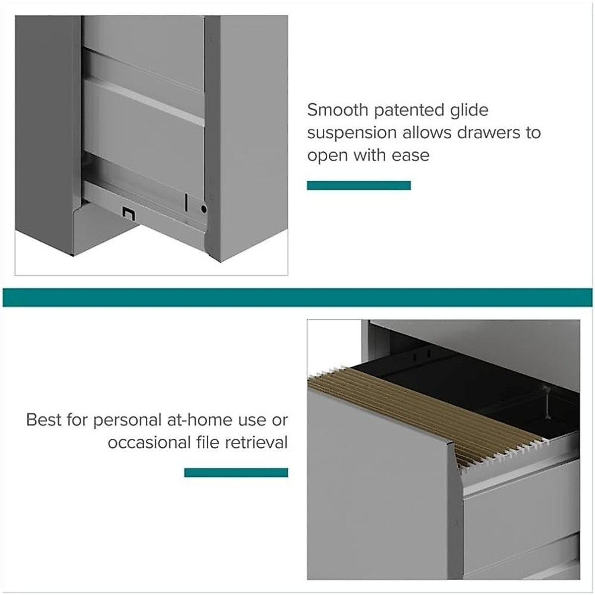 Scranton & Co 3 Drawer Metal Vertical File Cabinet with Lock Arctic Silver