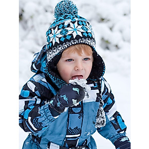 SATINIOR 2 Pairs Girls Waterproof Mittens Kids Snow Gloves Warm Thicken Ski Gloves for Winter Outdoor Activities(2-5 Years,Dinosaur Style)