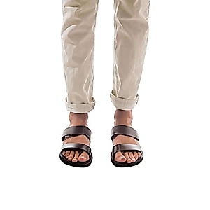 Jerusalem Sandals Aviv - Leather Double Strap Sandal - Brown