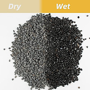 Black Rock, CJGQ 3lb River Rocks Pebbles for Plants Succulents, Decorative Outdoor Landscaping Garden Rocks, Natural Small Mexican Beach Pebbles Aquarium Rocks Gravel for Fish Tanks Vase Yard Decor