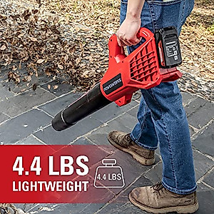 POWERWORKS XB 20V Cordless Leaf Blower with 2Ah Battery and Charger，310 CFM / 85 MPH & 2-Speed Mode, Battery Powered Leaf Blowers for Lawn Care