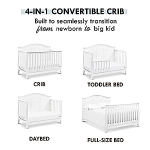 DaVinci Emmett 4-in-1 Convertible Crib in White, Greenguard Gold Certified