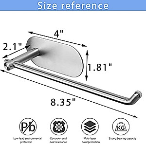TocTen Hand Towel Holder/Towel Ring, No Drilling Stick on Wall Hand Towel Bar, SUS 304 Stainless Steel Hand Towel Rod, Strong Self Adhesive Hand Towel Rack/Hanger for Bathroom Kitchen (Brushed Nickel)