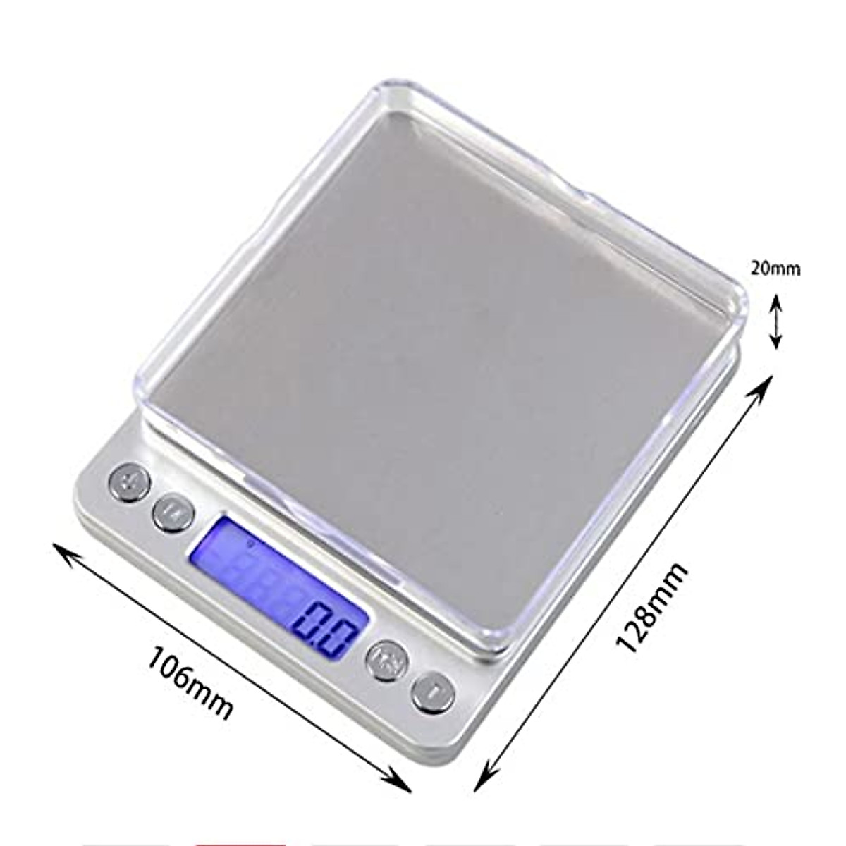 Food Scale Kitchen Scale with Trays, Small Scale with Tare Function Digital Scale Grams and Ounces for Cooking Baking (2kg/0.1g)