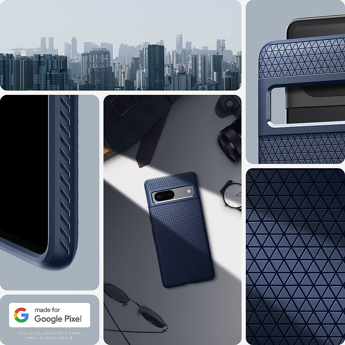 Spigen Liquid Air Case Compatible with Google Pixel 7 - Navy Blue