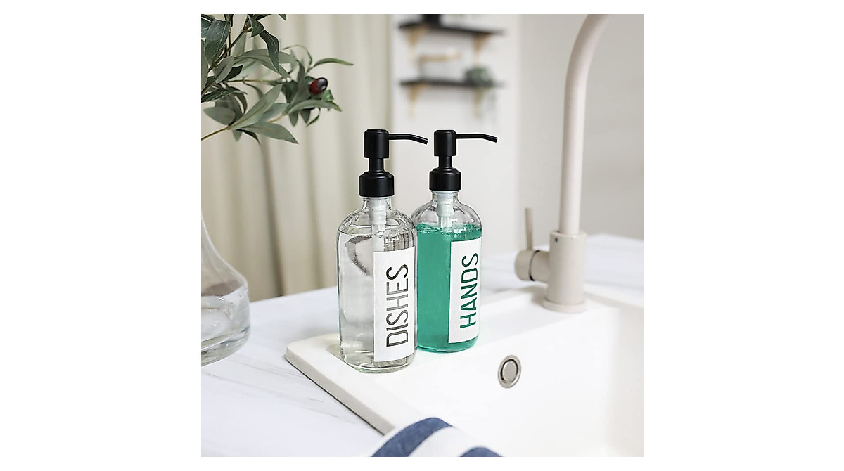 JASAI 2Pack Glass Soap Dispenser – Stylish & Durable