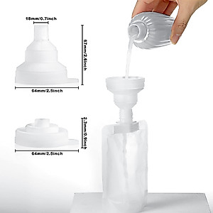 Zopeal 12 Pieces Portable Travel Fluid Makeup Packing Bag, Transparent Clamshell Packaging Bags Stand Up Fluid Makeup Bags with Folding Funnel Black Stickers Chalk Pen for Women Travel Supplies