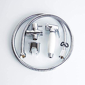 JIYTG Bidet Hand Held Bidet Sprayer Stainless Steel Spraye Toilet Bidet Shower Head with Hose and Bracket Holder Toilet Spray Gun Set