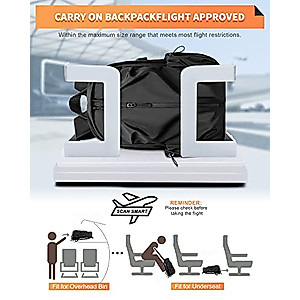 VGCUB Black Travel Laptop Backpack Airline Approved, Business Laptops Carry on Backpack with USB Charging Port,Waterproof College Bag Gifts for Men Women Fits 14 Inch Notebook,Small