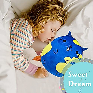 Weighted Cat Stuffed Animals 10" Big Kawaii Cute Plushie for Girls Boys Anxiety, Anime Cat Plush Toy, Kitten Soft Plushy for Christmas Stocking Stuffers Party Favors Birthday Gift for Kids (Blue1)