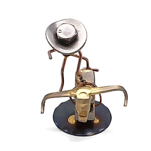 Bull Rider Collectible Handmade Metal Art Figurine, Desk Accessories, Trophy, Boss Gift, Home Office Décor, Rodeo