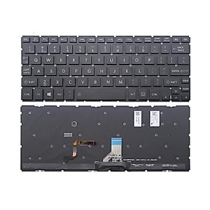 Replacement Backlit Keyboard Without Frame for Toshiba Satellite Radius L15W L15W-B L15W-B0301SM L15W-B0302SL L15W-B1120 L15W-B1181SM L15W-B1208 L15W-B1208D, US Layout Black Color