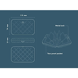 ÖGON -DESIGNS- Lady Case Aluminum Wallet - Women - RFID Blocking Card Holder - Up to 10 Cards and Banknotes - Black