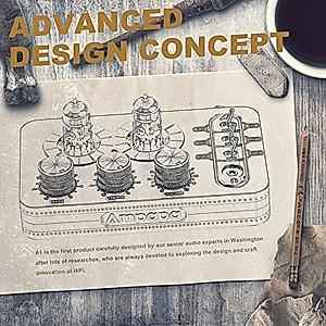 Ampapa A1 Vacuum Tube Phono Preamp, Headphone Amp, Hi-Fi Audiophile Preamplifier for MM Turntable Record Player with Tone Control for Home Stereo Audio System