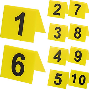Hemoton 10pcs Evidence Markers Crime Scene Marker Tents 1-10 Table Number Tents for Halloween Party Decorations Yellow