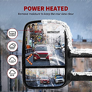 YITAMOTOR Compatible with 2003-2006 Chevy Silverado Tahoe GMC Sierra Extendable Tow Mirrors, Powered Heated with Arrow Signal Light