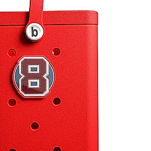 BOGGbeans Number Charms for Bogg Bag, Simply Southern Totes, and Similar Styles. Acrylic 3" Number Charm Accessories for Beach Totes (Number 8)