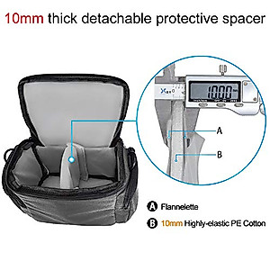 CADeN Compact Camera Shoulder Crossbody Bag Case Compatible for Nikon, Canon, Sony SLR/DSLR Mirrorless Cameras and Lenses Waterproof(1.0 S, Grey)