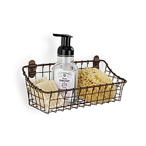 Spectrum Diversified Vintage Cabinet Door & Wall Mount Basket Kitchen Pantry Bath & Entryway Storage Organizer Tray Bin, XL Extra Large, Silver