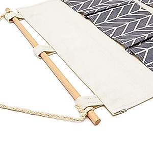 Juvale Blue Chevron Stripes Hanging Wall Organizer with 5 Pockets (17.5 x 14 in)