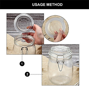 12 Pieces Replacement Silicone Gasket Seals for Jars, Leakproof Airtight Silicone Gasket Sealing Rings, 3.75 x 3.75 Inches, for Glass Clip Top Jars 0.35/0.5/1/ 1.5/2 Liter Canning Jar (Translucent)