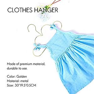 Pteanecay Coat Hangers for Kids,Gold Cloud Shape Metal Hangers Infant & Toddler Closet,11.8 * 7.7 * 0.2inch,10 PCS