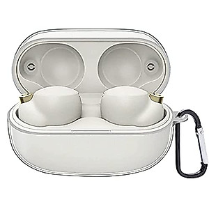 Compatible with Sony WF-1000XM4 Case, Lamshaw Protective Soft TPU Case with Keychain for Sony WF-1000XM4 Noise Canceling Truly Wireless Earbud (Transparent)