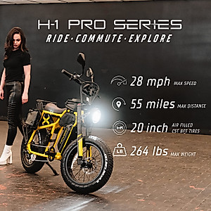 Hover-1 Altai Pro R750 Electric Bicycle with 28 mph Max Speed, 750W Motor, Average Range of 55 Miles, and Accessories Electric Bike for Adults & Teens