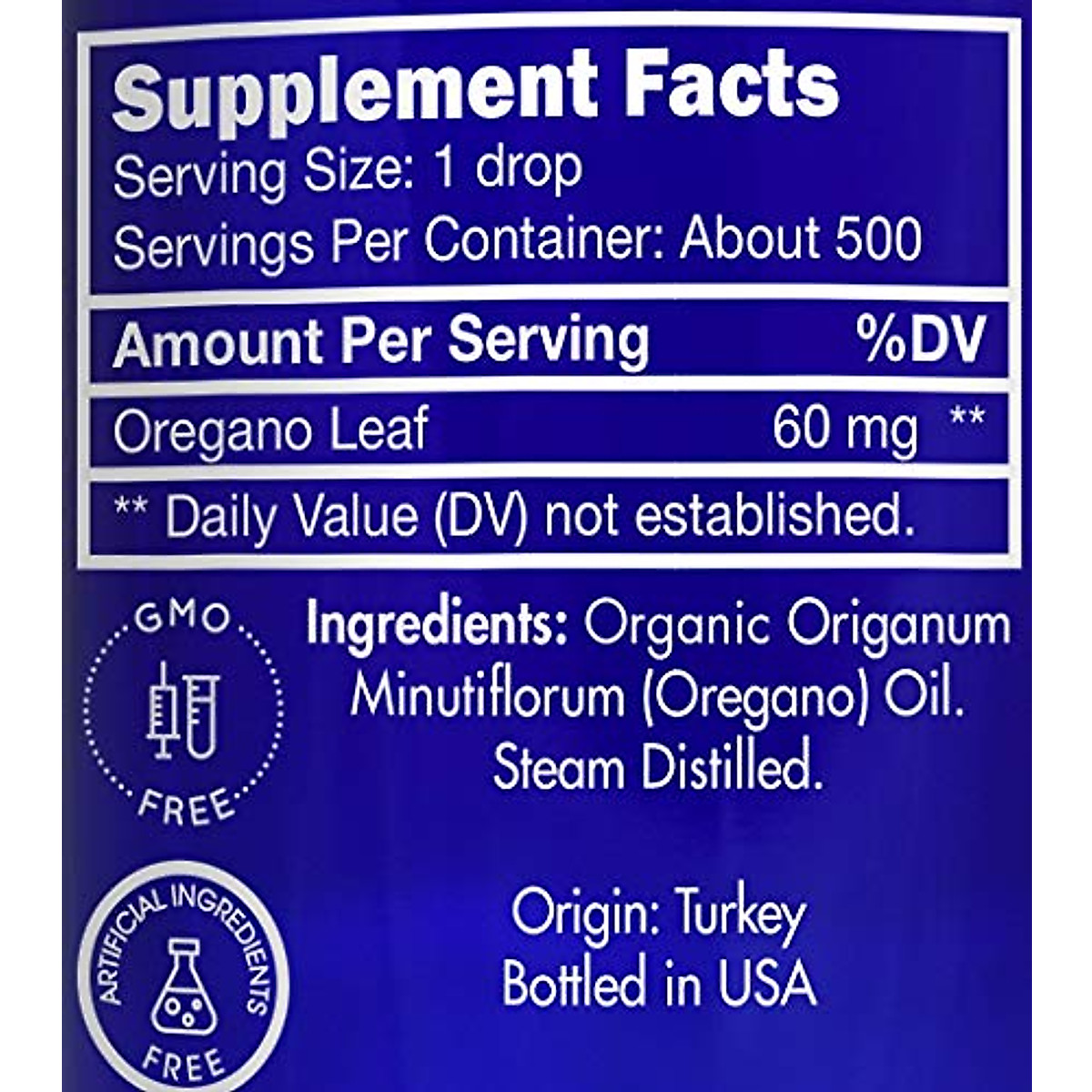 Zongle USDA Certified Organic Oregano Essential Oil, Safe to Ingest, Origanum Minutiflorum, 1 OZ
