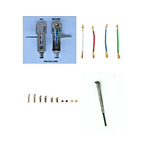 Turntable Headshell OFC Phono Cartridge Leads Mounting Hardware Kit Silver Technics