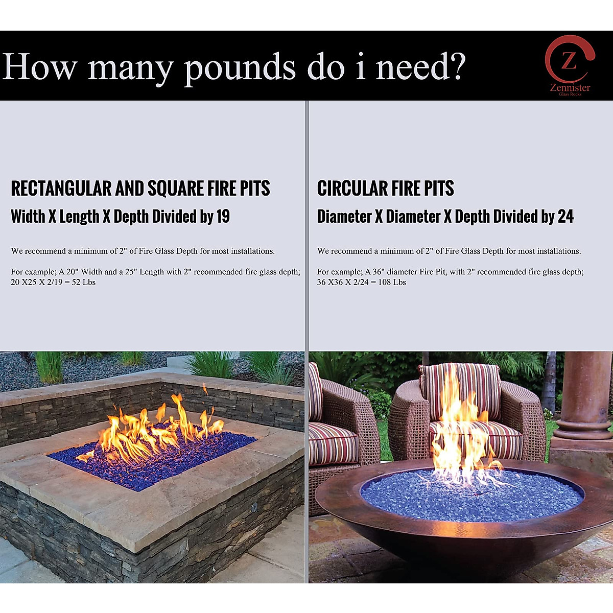 Z Zennister Fire Pit Glass Rocks,  High Luster, 1/2" Reflective Tempered Fire Glass in Copper, 10 Pound Jar  for Natural or Propane Fireplace, Crushed Glass Stones for Firepit, Garden or Patio