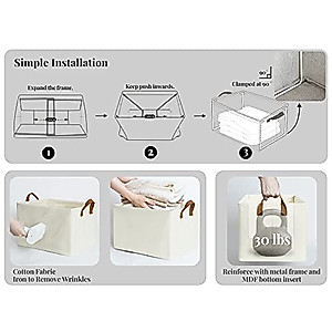 StorageWorks Closet Storage Bins with Clear Window 3 pack, Metal Storage Baskets For Shelves With Frame, Rectangle Storage Bins