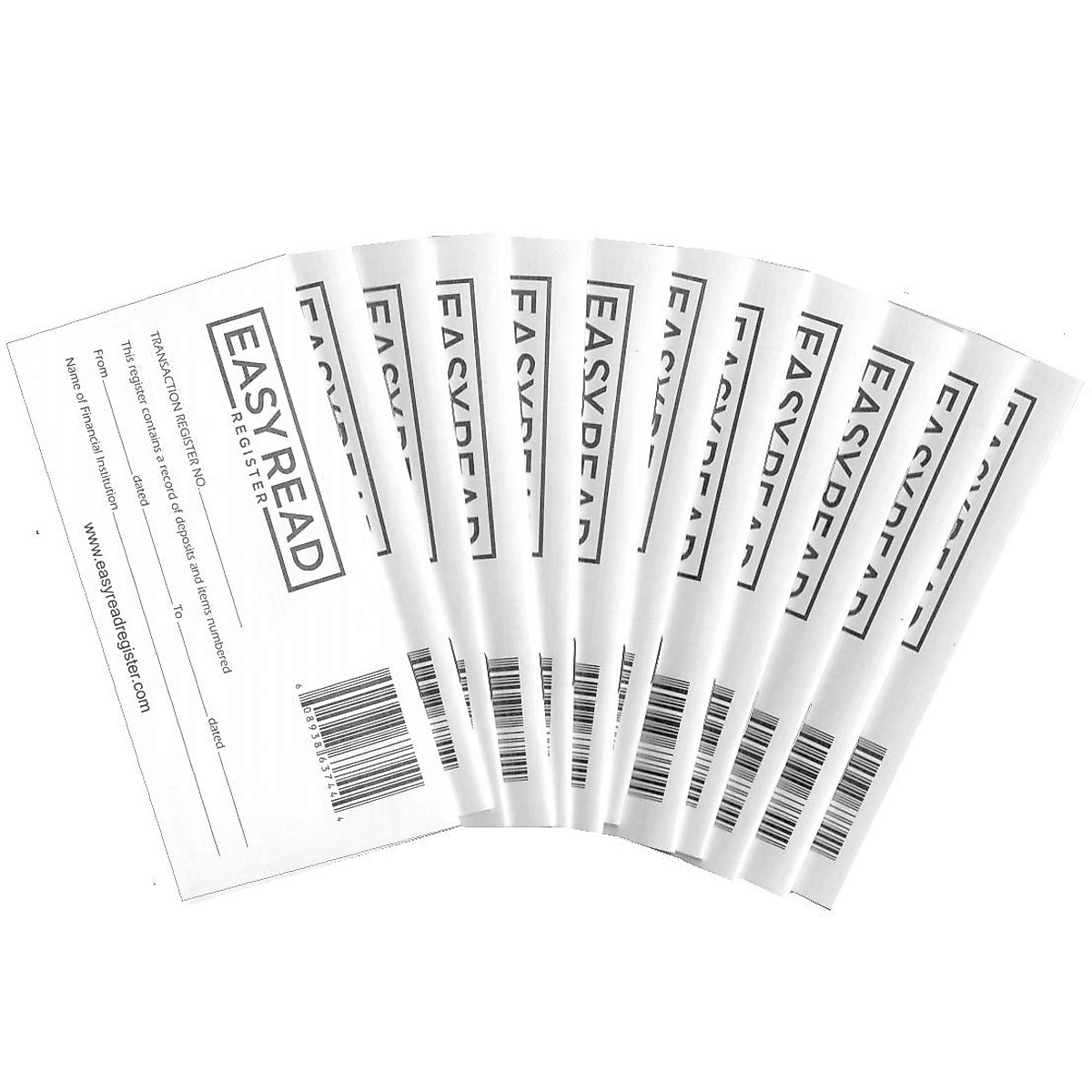 Easy Read Register 12 Check registers for Personal Checkbook - Checkbook Ledger Transaction Registers Log for Personal or Business Bank Checking Account, Saving Account, Deposit, Credit Card,