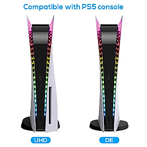 LED Light for PS5/PS5 Slim, RGB Light Strip DIY Decoration for PS5/PS5 Slim Console with 5050 LED Lights Flexible Lights Strips for PS5/PS5 Slim Console