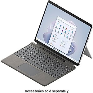 Microsoft Surface Pro 9, 13" Touchscreen 2-in-1 Tablet, 12th Gen Intel Core i5-1235U, Intel Iris Xe Graphics, 8GB DDR5 RAM, 1TB SSD, Windows 11 Pro, Platinum, Device Only, with MTC Stylus Pen