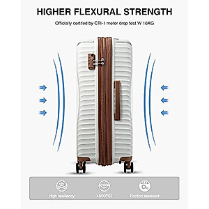 LUGGEX White Luggage Sets 3 Piece with Spinner Wheels - Expandable Carry on Suitcase Set of 3 - Travel Lightweight Luggage Sets 3 Piece without USB Port