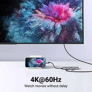 UGREEN USB C Hub 4K@60Hz, 6-in-1 Multiport Adapter with 3 USB 3.0/1 HDMI Ports, SD/TF Card Reader, USB C Dongle for Laptop Tablet iPad MacBook Pro Air Dell Samsung Mac Mini 2023