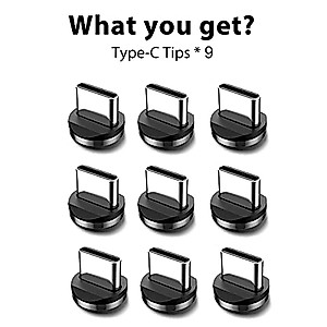 Magnetic Connector Tips Head for Type C Android Devices (9 Pack), Bojianxin Magnetic Phone Cable Adapter