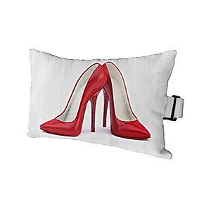 Outdoor Pillow for Recliner Lounge Chair Headrest, Red High Heels Modern Waterproof Lumbar/Head Pillow with Adjustable Elastic Stripe for Patio,Office,Beach,Pool,Car Seat Rustic Wood