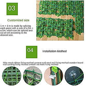 Queenbox 50x50cm Artificial Leaves Hedges Roll Simulation Leaf Garden Fence for Balcony Home Decoration, Protect Privacy, Shallow Sweet Potato
