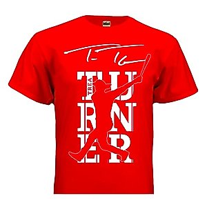 HOFSM.COM Hall of Fame Sports Memorabilia Trea Turner Philadelphia Philly Signature T-Shirt Baseball Shirt (Large, Youth T-Shirt, Red)