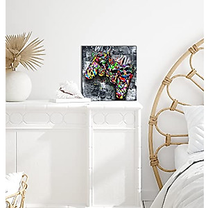 JKWALL77 Graffiti Canvas Wall-Art for Bedroom - Gaming Wall Art for Teen Boys - Abstract Painting Pop Art Modern Home Wall Decor Ready to Hang Size 14" x 14"