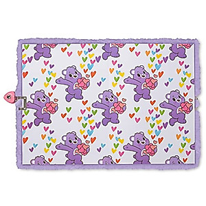 iscream Care Bears Share Bear Lined-Page Lock and Key 8.5" Plush Fur Journal with Mini Spiral Journal