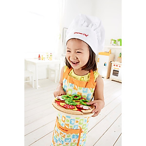 Hape Homemade Wooden Pizza Play Kitchen Food Set and Accessories, Multicolor, 3 Years and up (E3129)