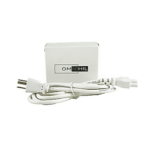 [UL Listed] OMNIHIL White 8 Feet Long AC Power Cord Compatible with KEF LSX