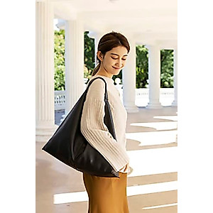 Leather Tote Bag, Oversized Hobo Bags, Large Tote Bag for Women Work, Vegan Leather Handbags Travel, Tote Bags for School, Black