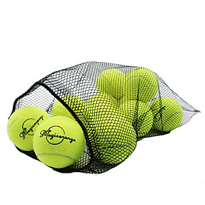 Magicorange Tennis Balls, 12 Pack Advanced Training Tennis Balls Practice Balls, Pet Dog Playing Balls, Come with Mesh Bag for Easy Transport, Good for Beginner Training Ball (Green)