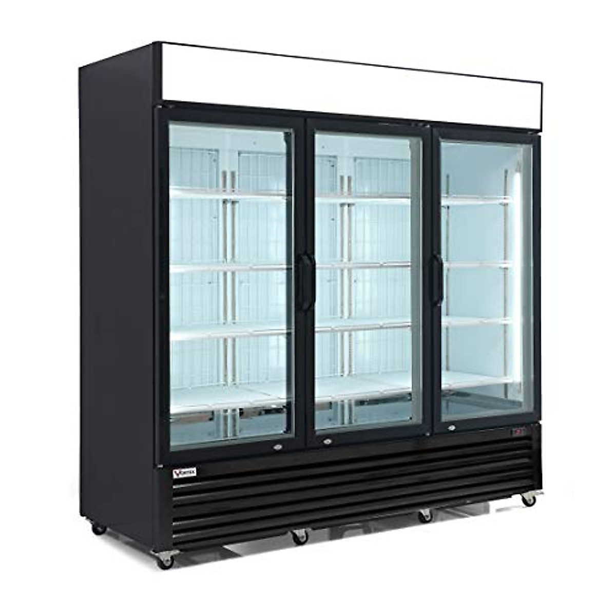 Vortex Refrigeration VA-3GDF-B Commercial Merchandiser Freezer | 3 Self-Closing Glass Doors | NSF, ETL | 69 Cu. Ft.