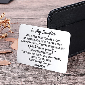 Mother To Daughter Wallet Card Inserts Valentine Gifts for stepdaughter from Mom Graduation Mothers Day 16 18th Birthday For Her Teen Adult Women Teenage Girls Inspirational Gifts Christmas