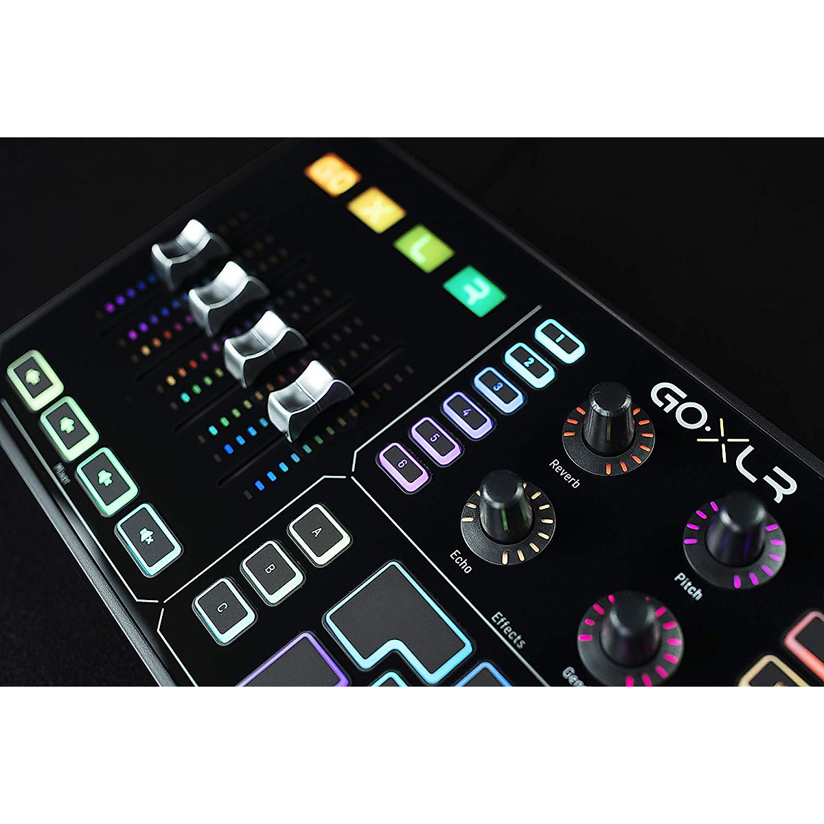TC-Helicon GoXLR Revolutionary Online Broadcaster Platform with 4-Channel Mixer, Motorized Faders, Sound Board and Vocal Effects, Officially Supported on Windows